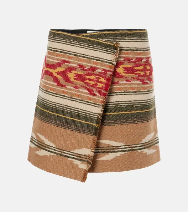 MARANT ETOILE Adelaide Fringed Wool-blend Miniskirt