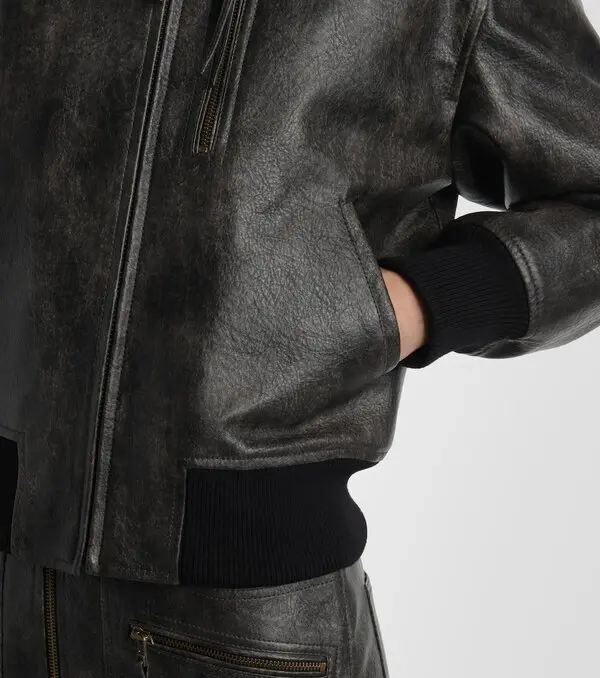 MARANT ETOILE Crisley Faux Leather Bomber Jacket