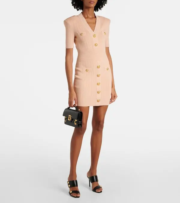 Balmain Knitted Minidress - Neutrals