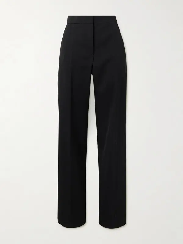 JIL SANDER Grain De Poudre Wool Straight-leg Trousers - Black