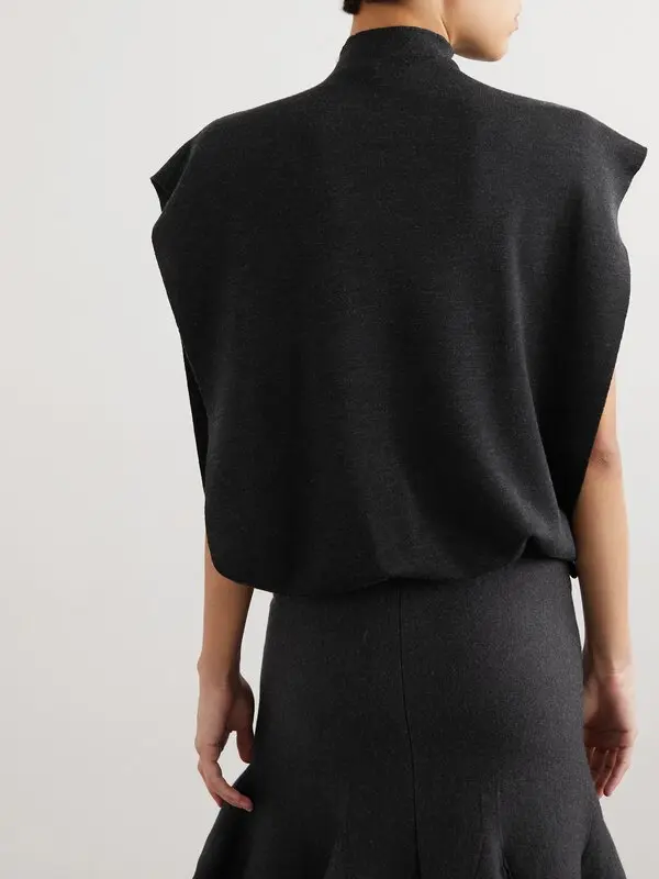 Alaïa Wool Turtleneck Bodysuit - Black