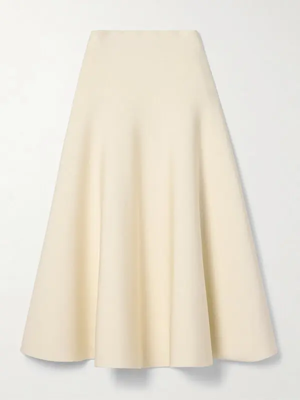 THE ROW Harley Stretch-knit Midi Skirt - Neutrals