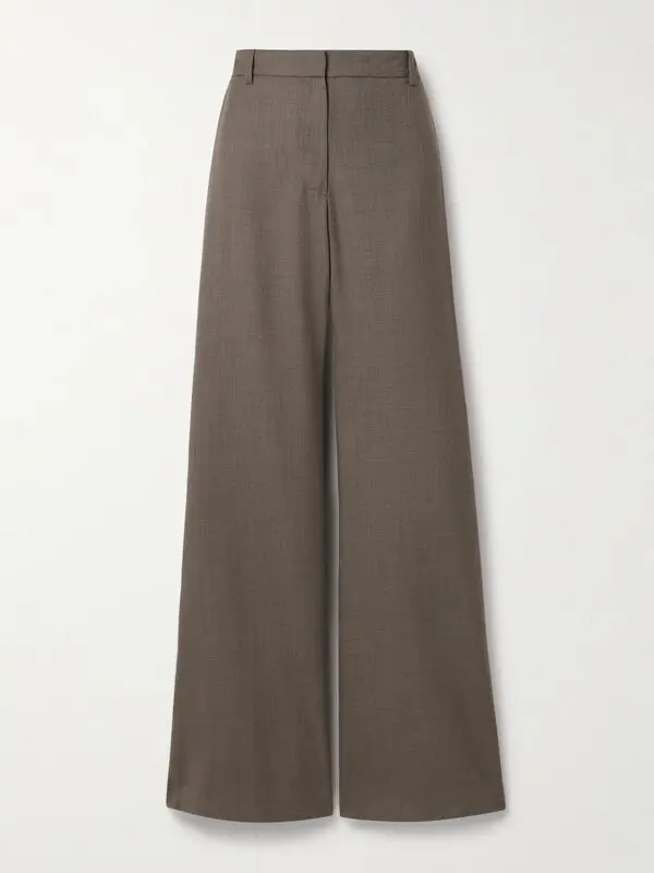 NILI LOTAN Effy Wool-twill Wide-leg Trousers