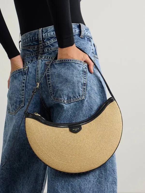 Alaïa Demi' Raffia Shoulder Bag - Neutrals