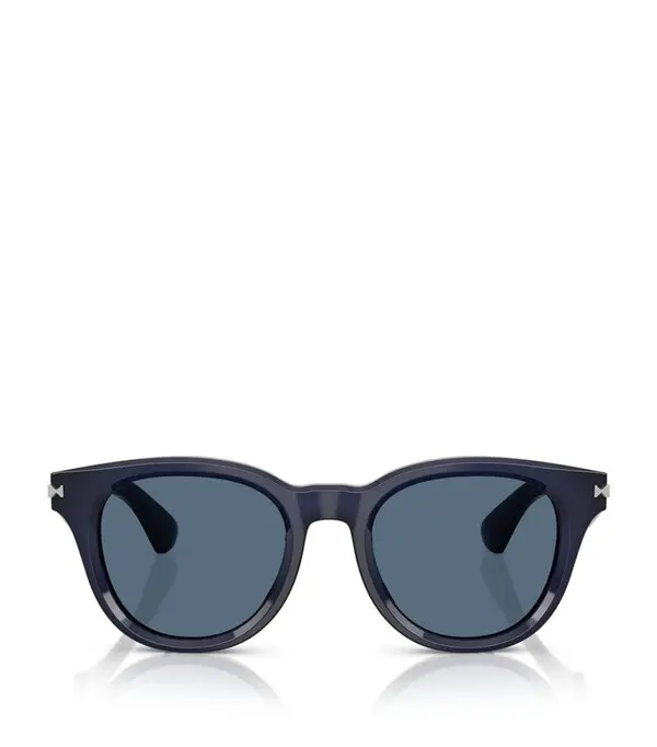 Burberry Acetate Round Frame Sunglasses - Blue