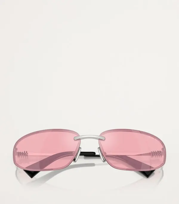 Miu Miu Metal Mua50s Frameless Sunglasses - Silver