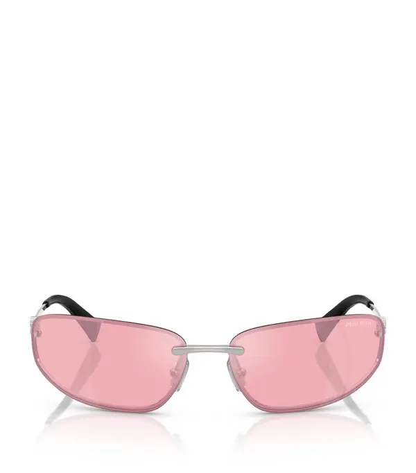 Miu Miu Metal Frameless Sunglasses - Silver