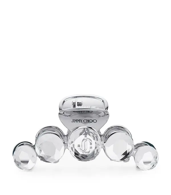 JIMMY CHOO Crystal Embellished Claw Hair Clip - Silver