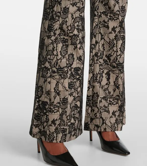 JOSEPH Patchwork Lace Flared Trousers