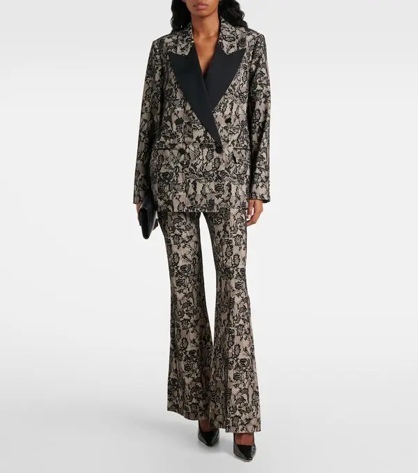 JOSEPH Patchwork Lace Flared Trousers