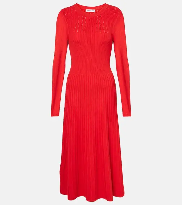 Veronica Beard Ribbed-knit Sweater Dress - Red