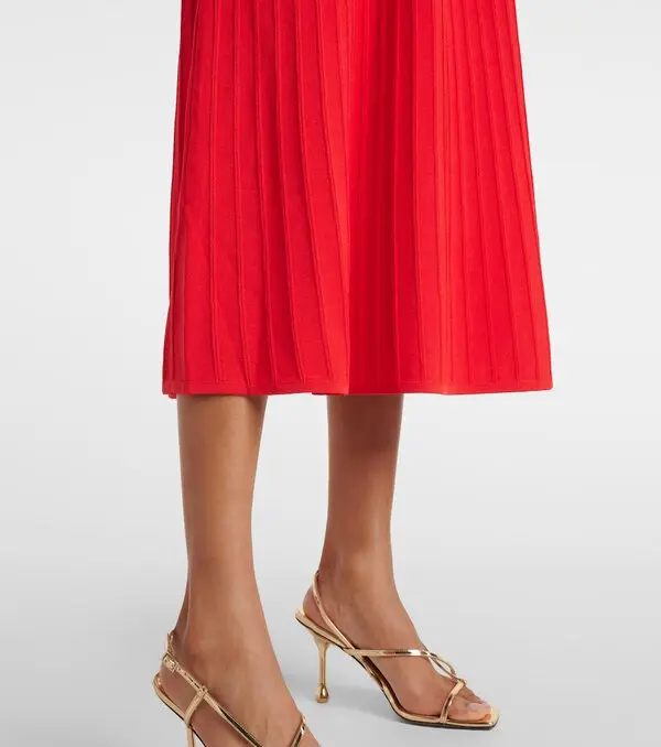 Veronica Beard Ribbed-knit Sweater Dress - Red