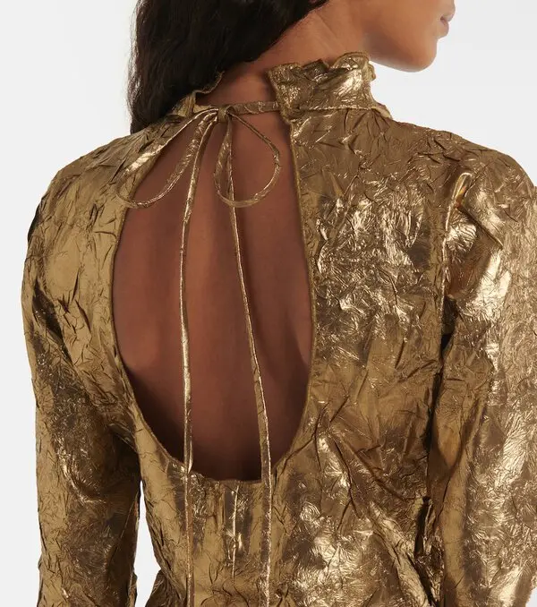 GANNI Metallic High Neck Top
