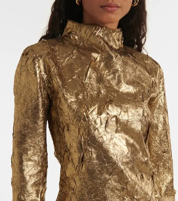 GANNI Metallic High Neck Top