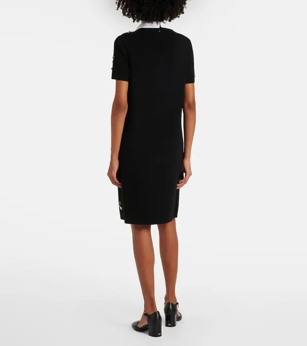 Tory Burch Embellished Wool-blend Midi Dress