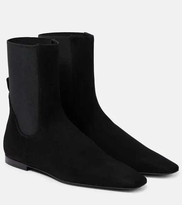 TOTEME Suede Chelsea Boots - Black