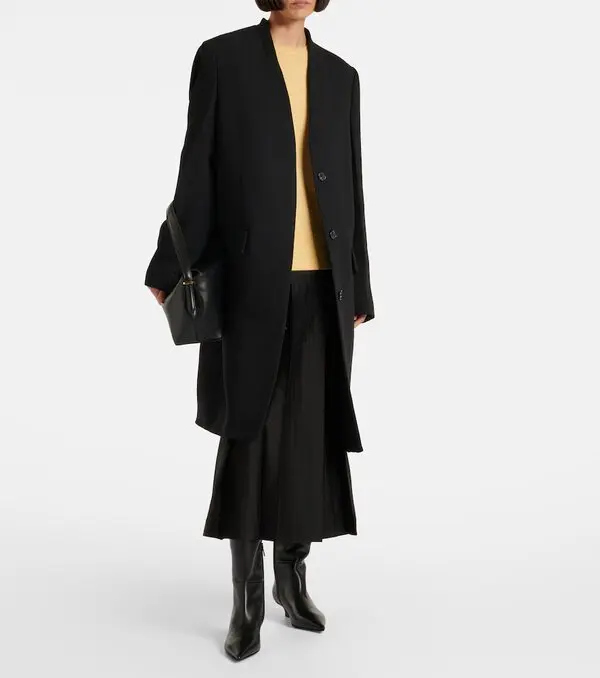 TOTEME Deep Pleated Coat In Ivory Glow