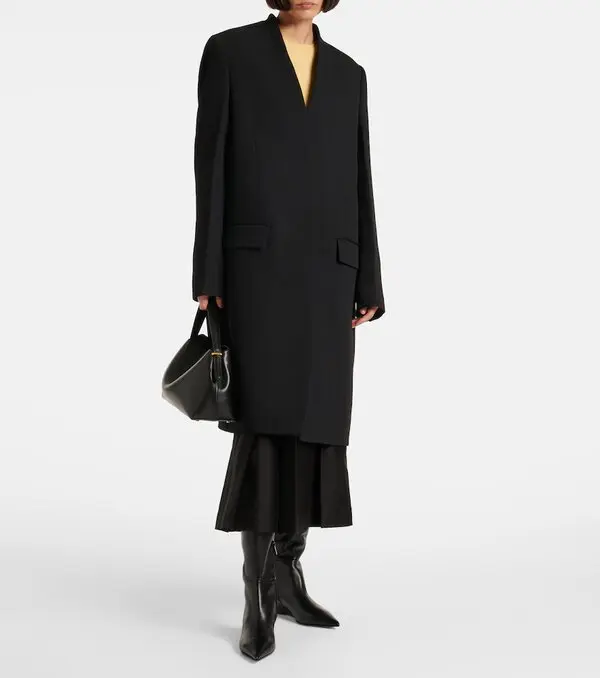 TOTEME Deep Pleated Coat In Ivory Glow