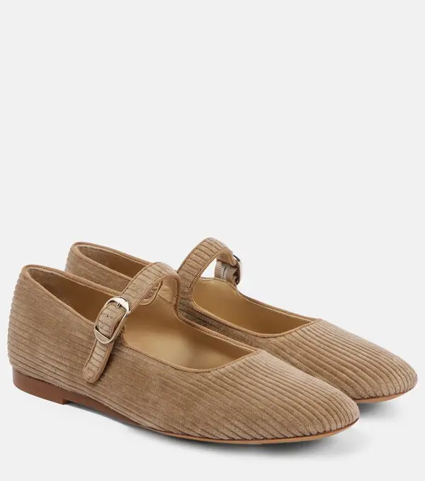 Le Monde Beryl Corduroy Mary Jane Flats - Beige
