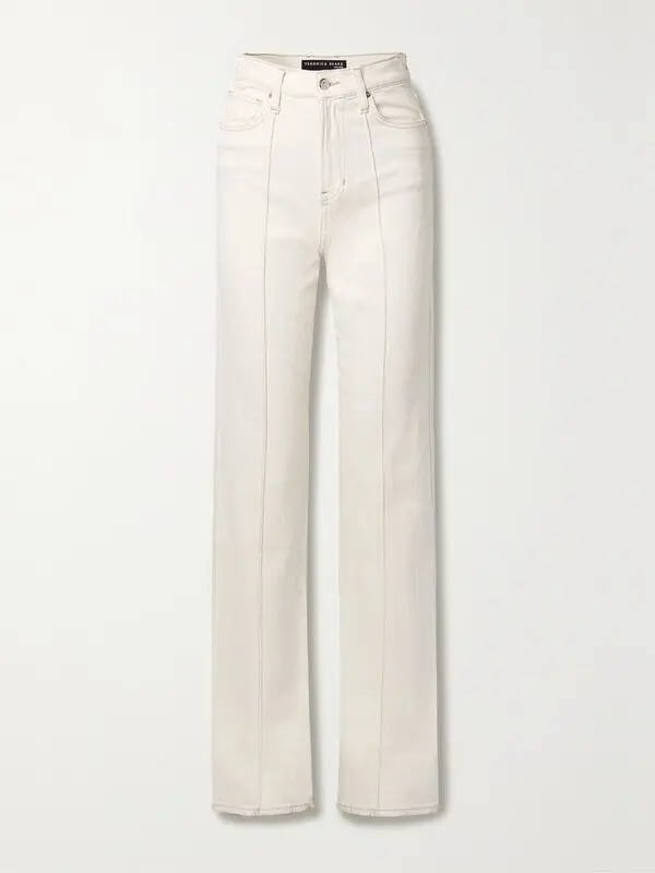 Veronica Beard Dylan High-rise Straight-leg Jeans - Neutrals