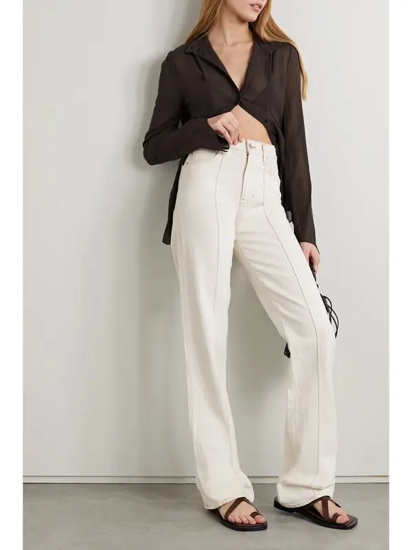 Veronica Beard Dylan High-rise Straight-leg Jeans - Neutrals