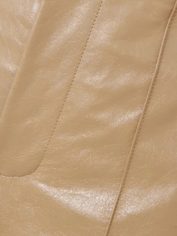 Marni Pintucked Leather Wide-leg Trousers