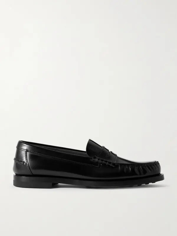 TOD'S Gathered Leather Loafers - Black
