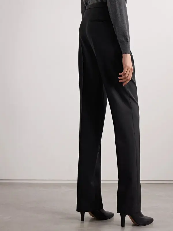 THE ROW Jesse Wool And Silk-blend Straight-leg Pants