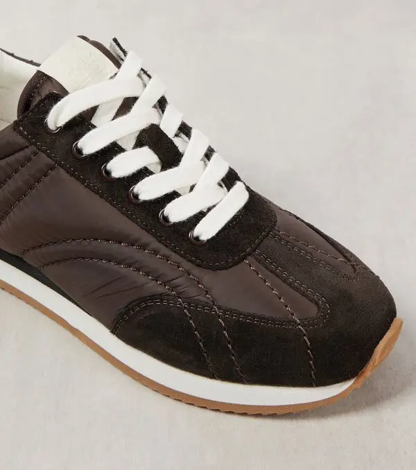 TOTEME Leather Trimmed Sneakers - Brown
