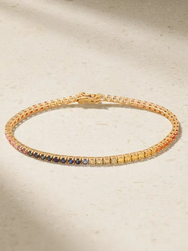 ROXANNE FIRST 14-karat Gold Sapphire Tennis Bracelet - Multi