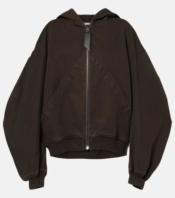 Attico Cotton Gabardine Hooded Bomber Jacket