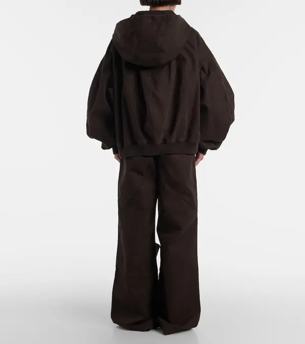 Attico Cotton Gabardine Hooded Bomber Jacket