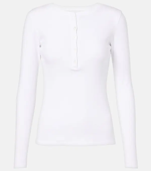 NILI LOTAN Jordan Henley Cotton T-shirt