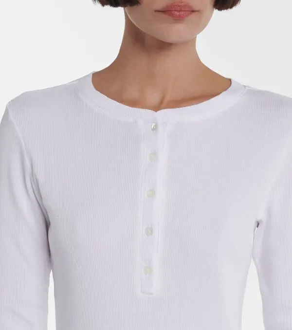 NILI LOTAN Jordan Henley Cotton T-shirt