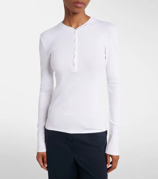 NILI LOTAN Jordan Henley Cotton T-shirt