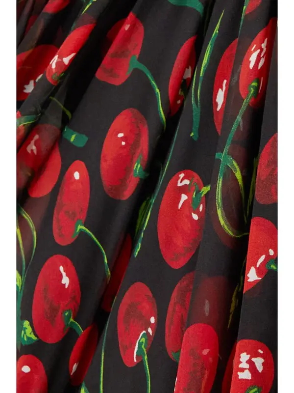 Dolce & Gabbana Cherry Print Silk-blend Chiffon Maxi Dress