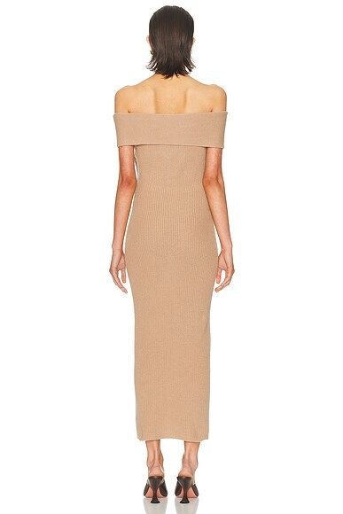 Roland Mouret Off Shoulder Midi Dress In Cashmere