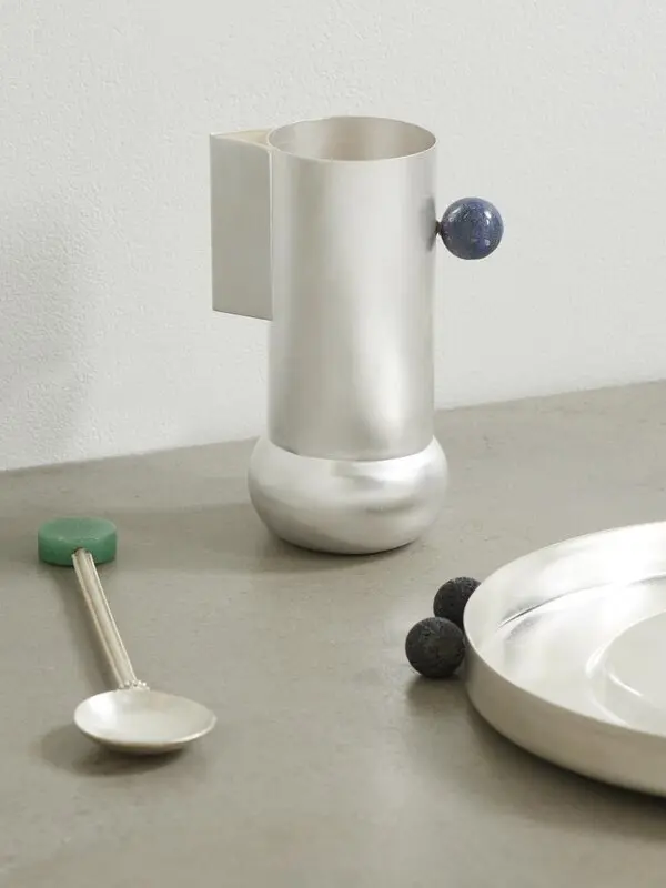 NATALIA CRIADO Plated And Lapis Lazuli Milk Jug