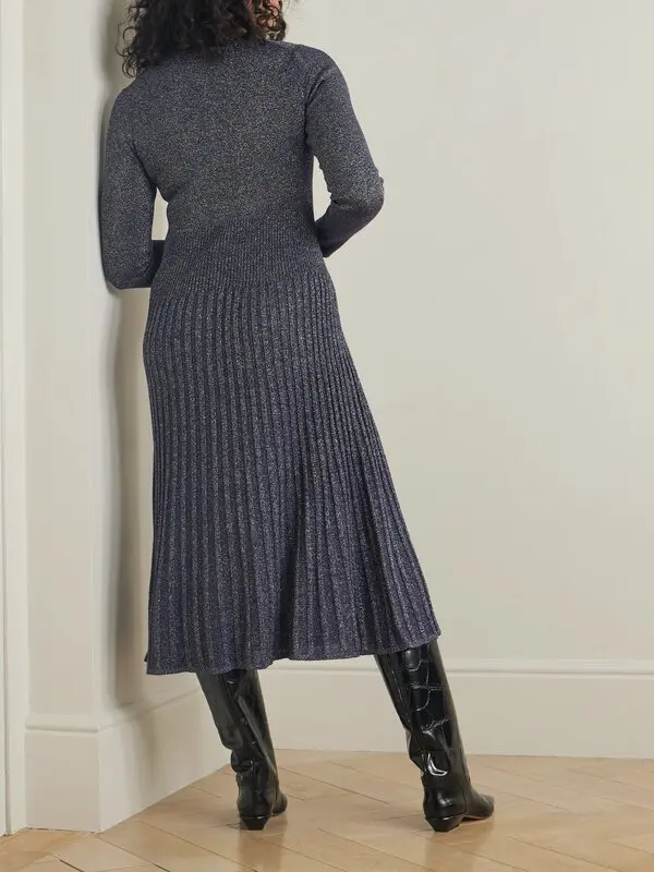 JOSEPH Ribbed Lurex Midi Dress