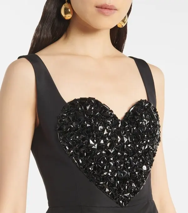Carolina Herrera Embellished Silk Mini Dress