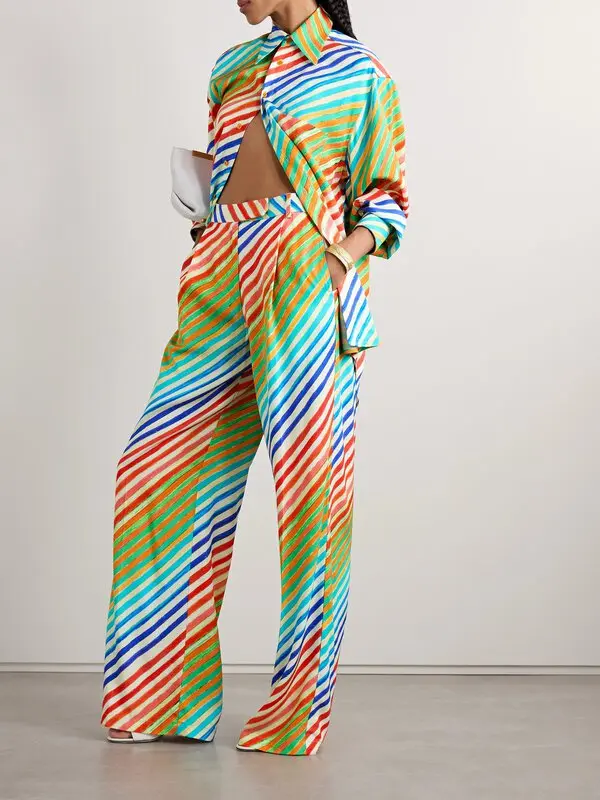 Christopher John Rogers Crayon Striped Twill Shirt