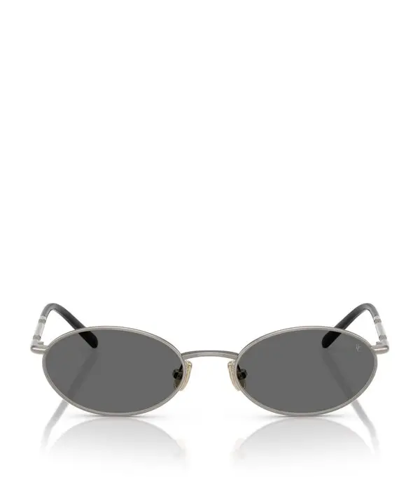 Brunello Cucinelli Oval Frame Sunglasses - Silver