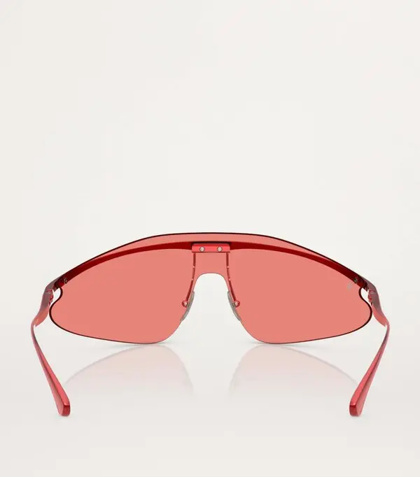 FERRARI Metal Irregular Frame Sunglasses - Red