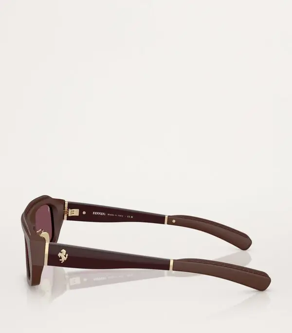 FERRARI Acetate Pillow Sunglasses - Brown