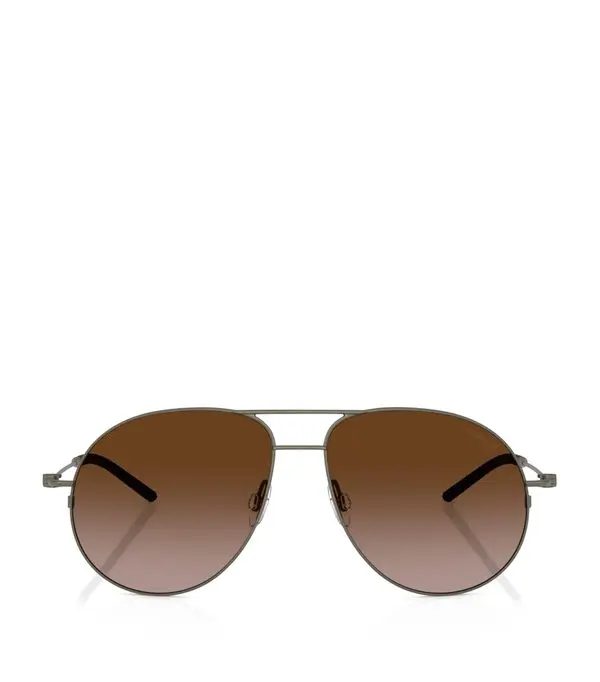 Moncler Steel Aviator Sunglasses - Grey