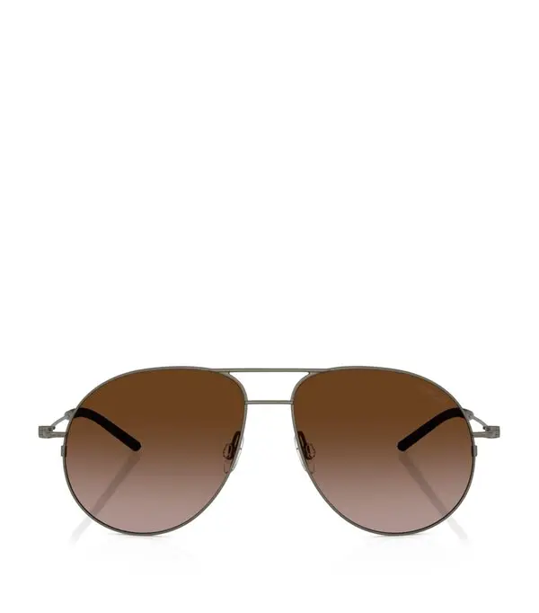 Moncler Steel Aviator Sunglasses - Grey