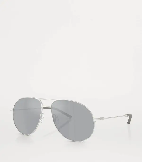 Moncler Steel Aviator Sunglasses - Silver