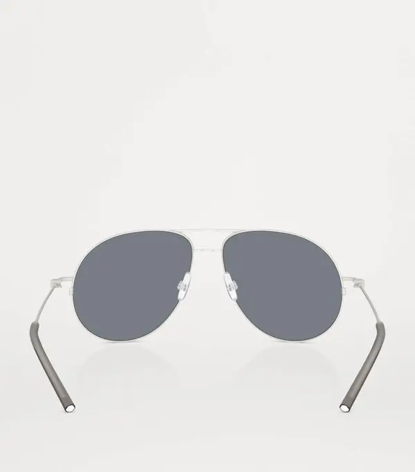 Moncler Steel Aviator Sunglasses - Silver