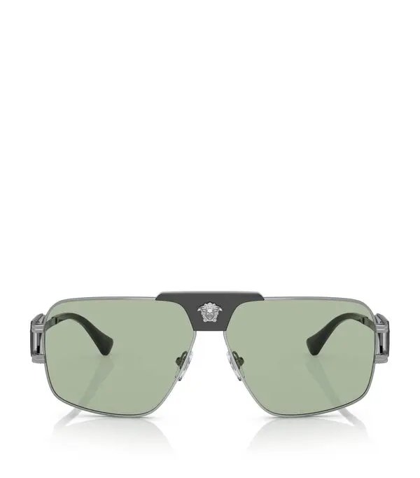 Versace Steel Aviator Sunglasses - Grey