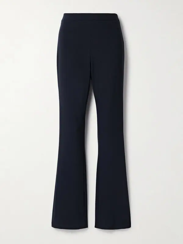 FFORME Jem Wool-blend Crepe Flared Trousers - Blue